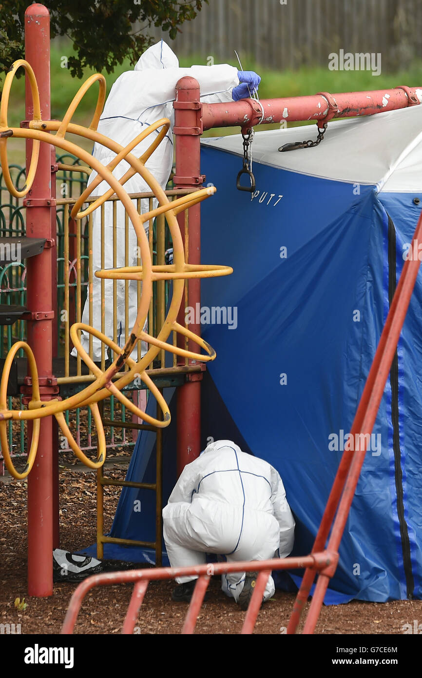 Body found in children's playground Stock Photo - Alamy