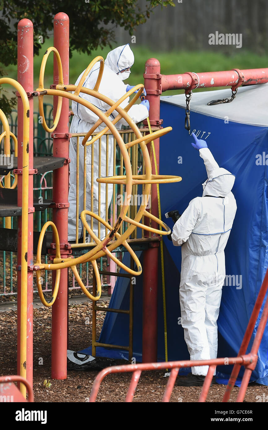 Body found in children's playground Stock Photo - Alamy