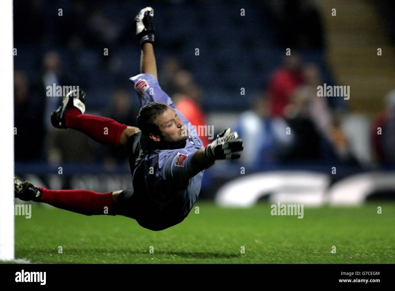 Neil Moss, Bournemouth goalkeeper saves a penalty NO WEBSITE/INTERNET ...