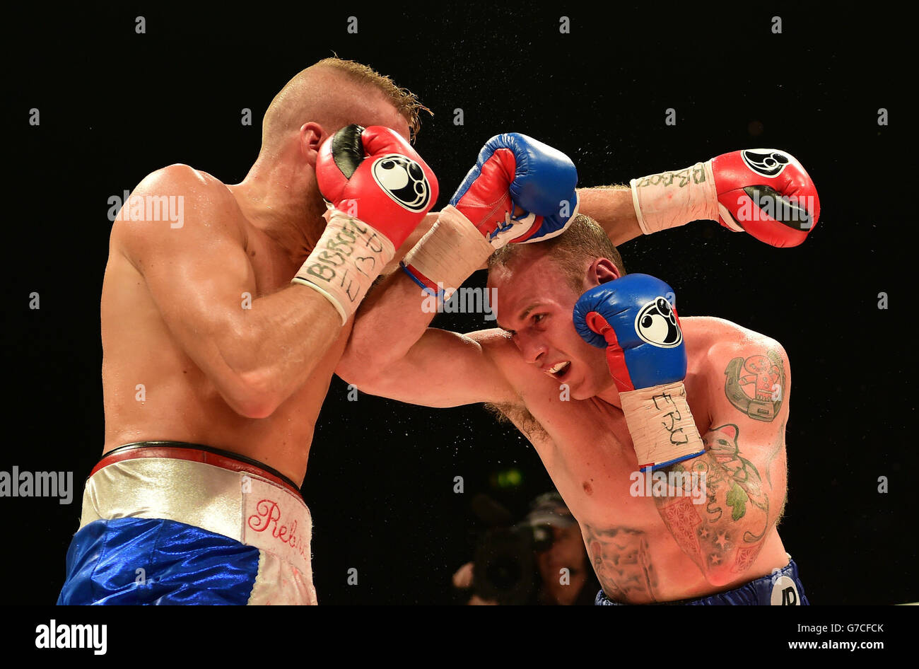 France's Christopher Rebrasse (left) and UK's George Groves during the ...