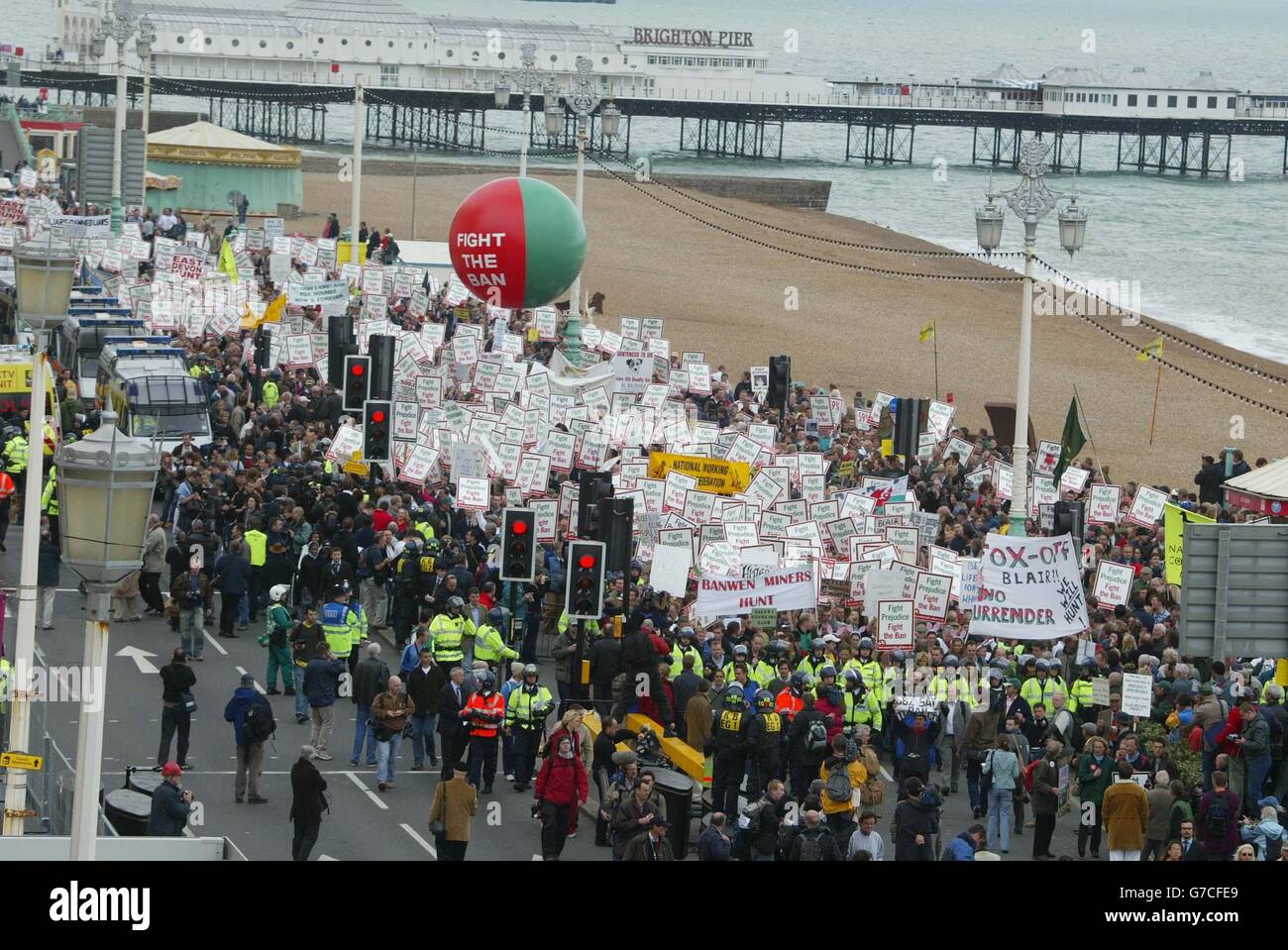 Protesters at a demonstration in Brighton organised by the Countryside ...
