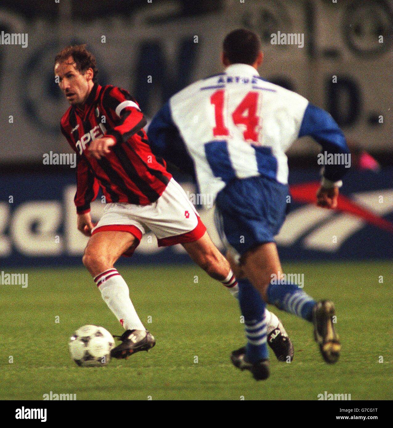 Soccer. UEFA Champions League. FC Porto v AC Milan. Franco Baresi, AC ...