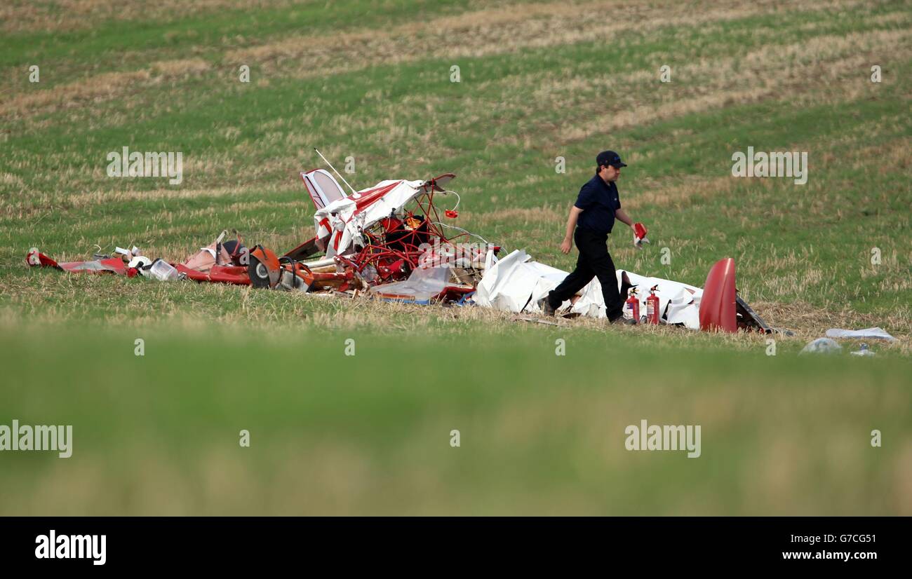 Light aircraft crash after mid-air collision Stock Photo - Alamy