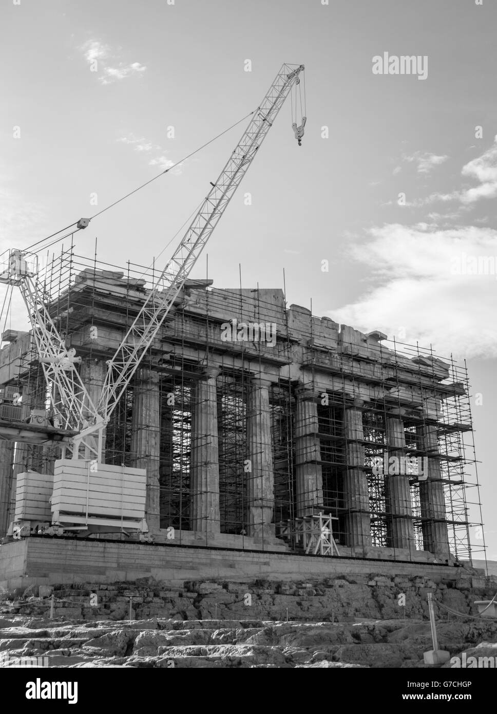the Parthenon undergoing restoration Stock Photo - Alamy