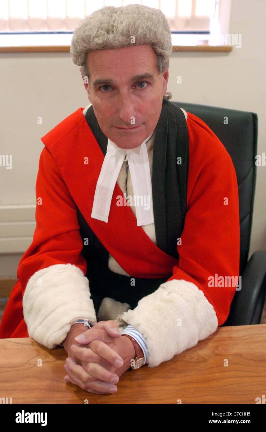 Trial Judge Mr. Justice Goldring in his Chambers at Leicester Crown ...