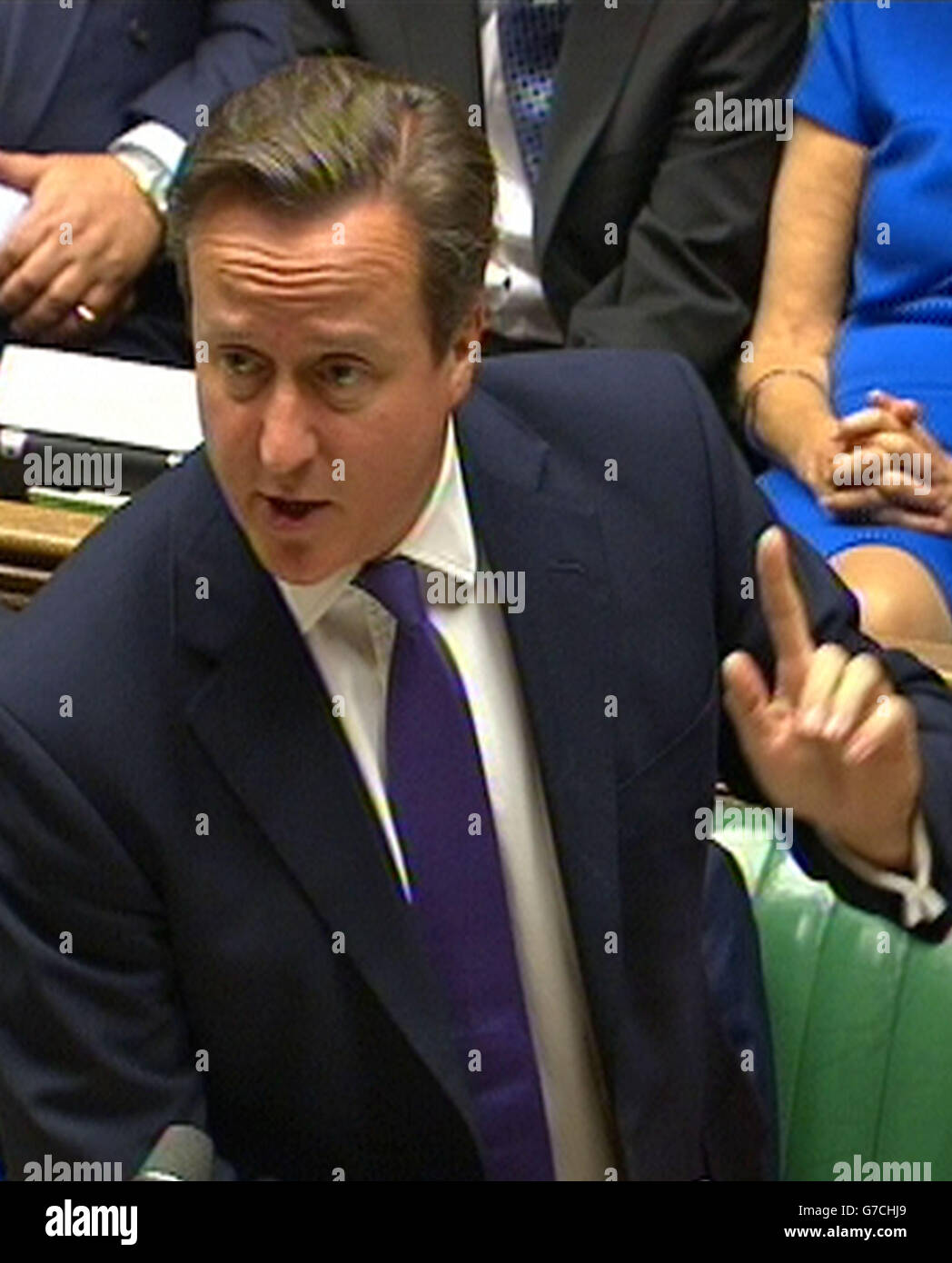 Prime Minister David Cameron speaking about military action against IS ...