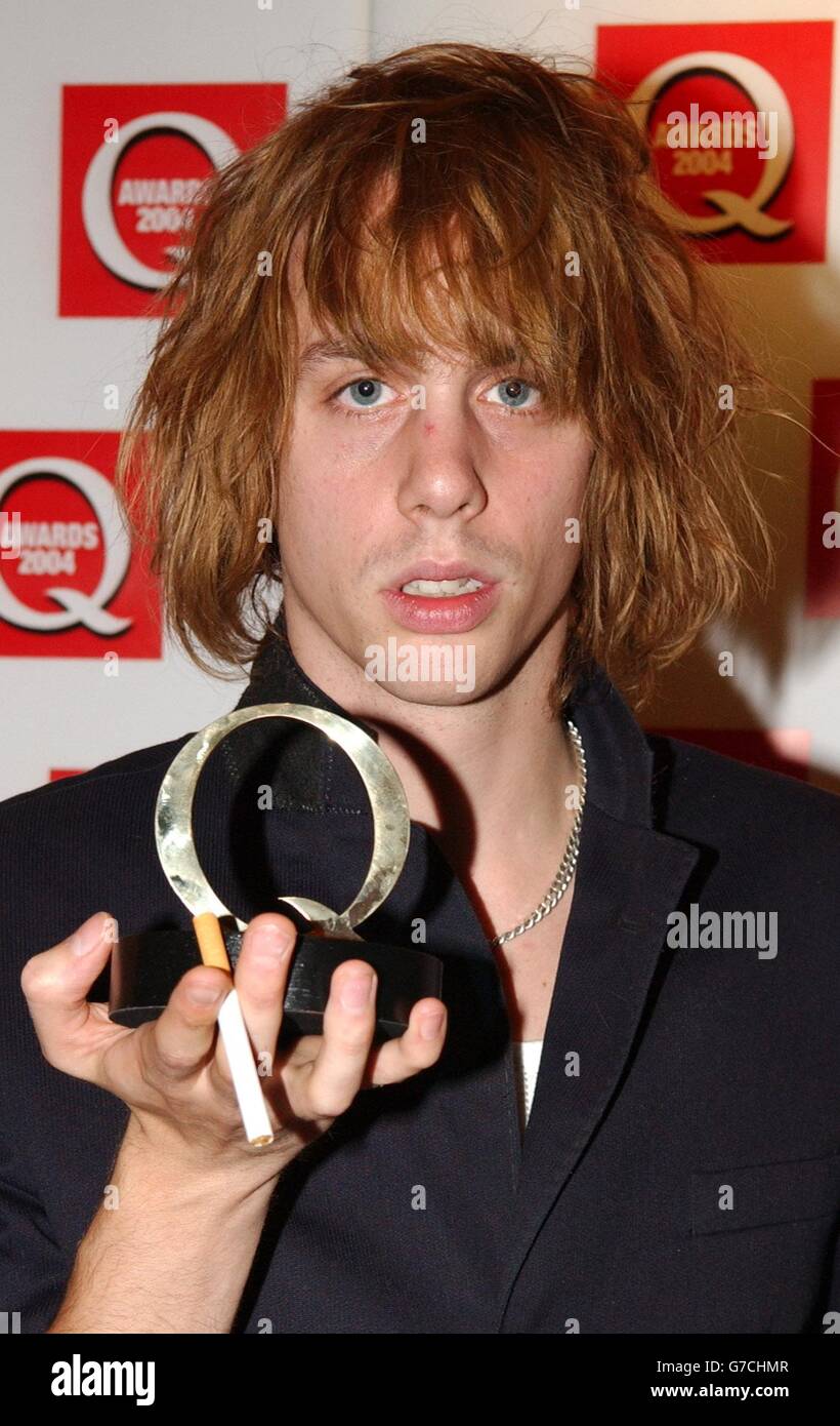 Johnny Borrell of Razorlight receives Best Newcomer Award during the ...