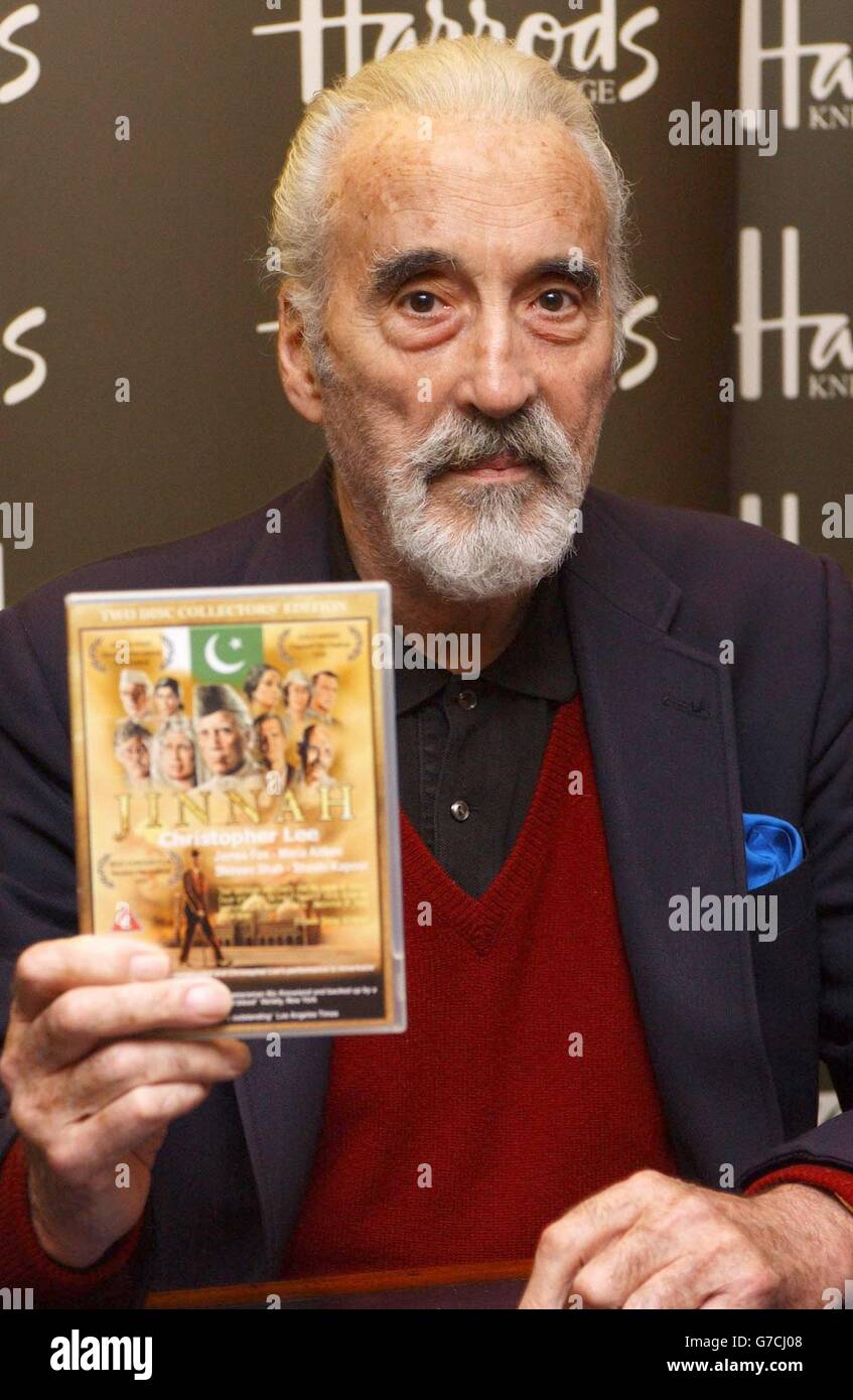Actor Christopher Lee during a photocall to launch his new DVD film ...