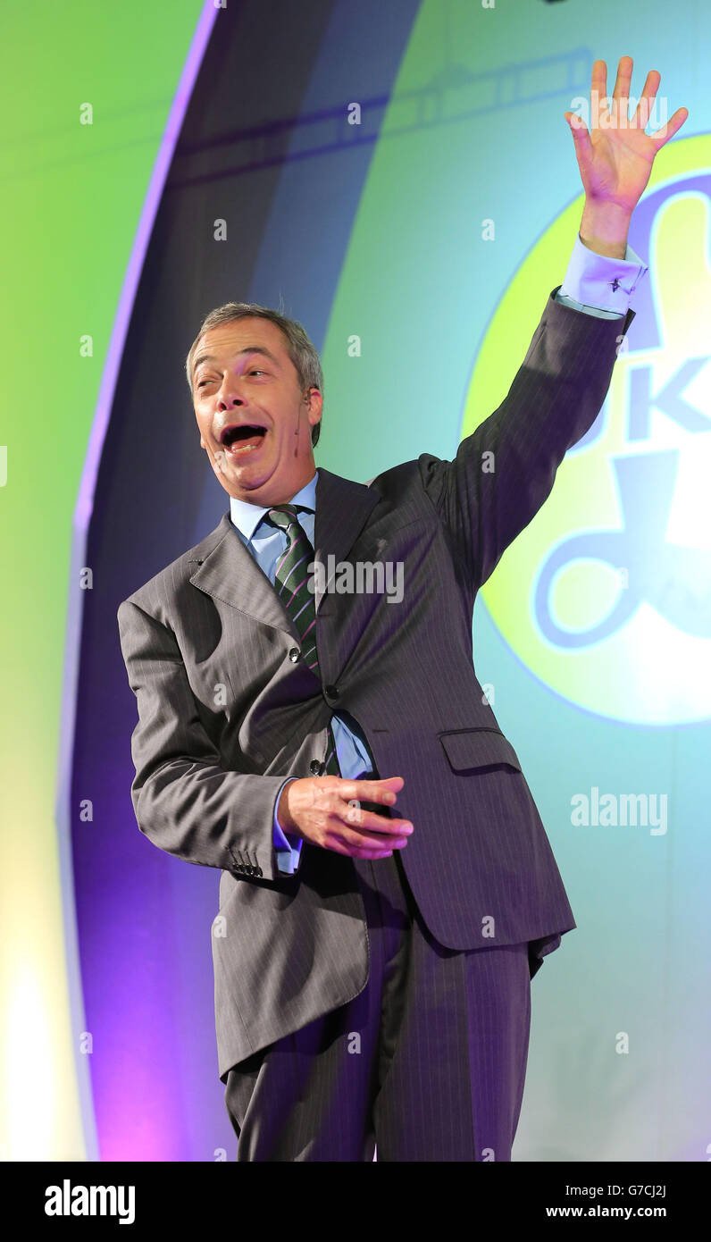 Delivers during the ukip annual conference at doncaster racecourse hi ...