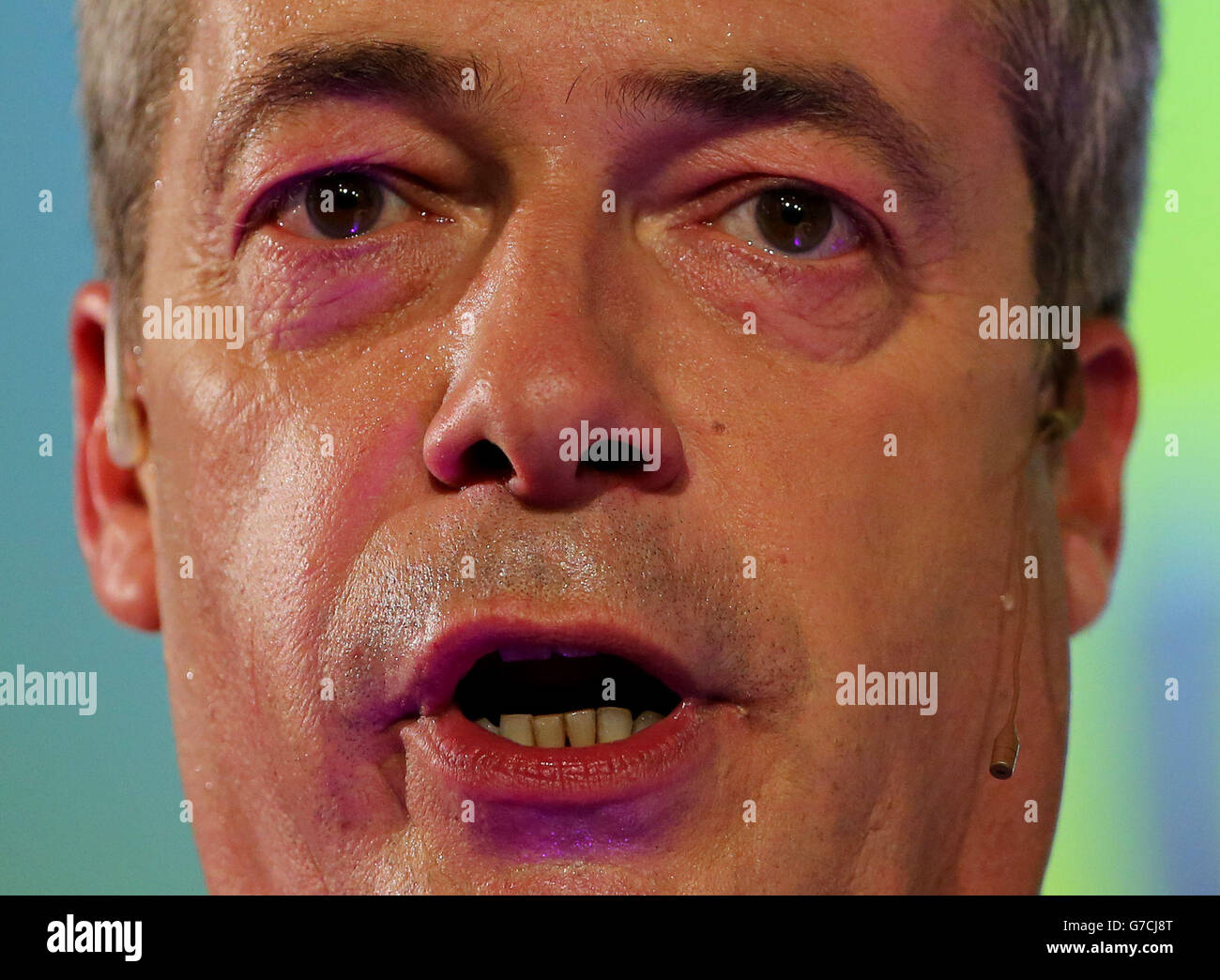 Ukip leader Nigel Farage delivers his key note speech during the Ukip ...