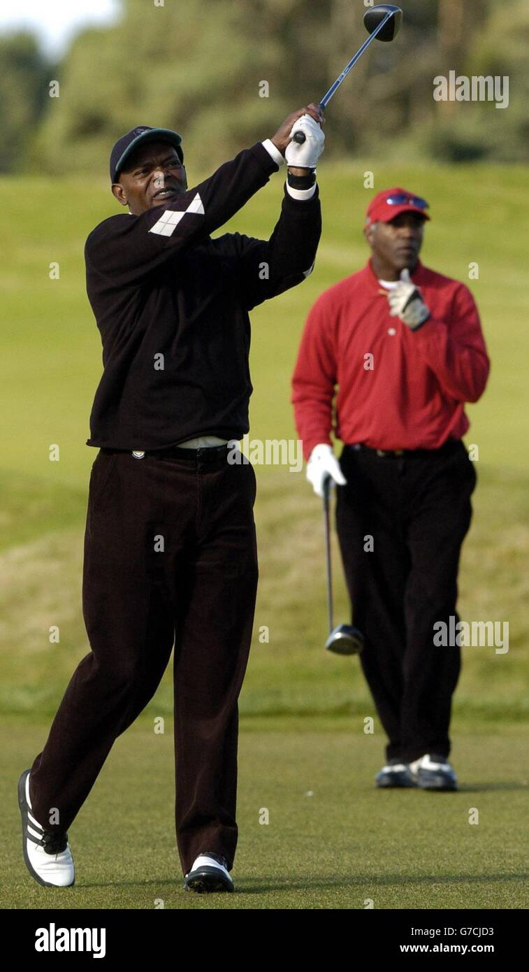 American actor Samuel L Jackson watched by Leonard L Thomas at ...