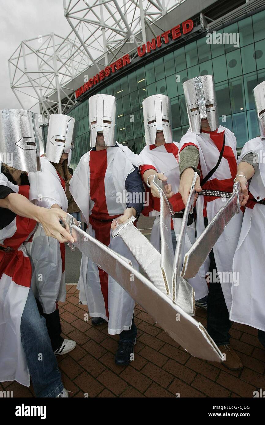 Sport football fans costume knight sword hi-res stock photography and ...