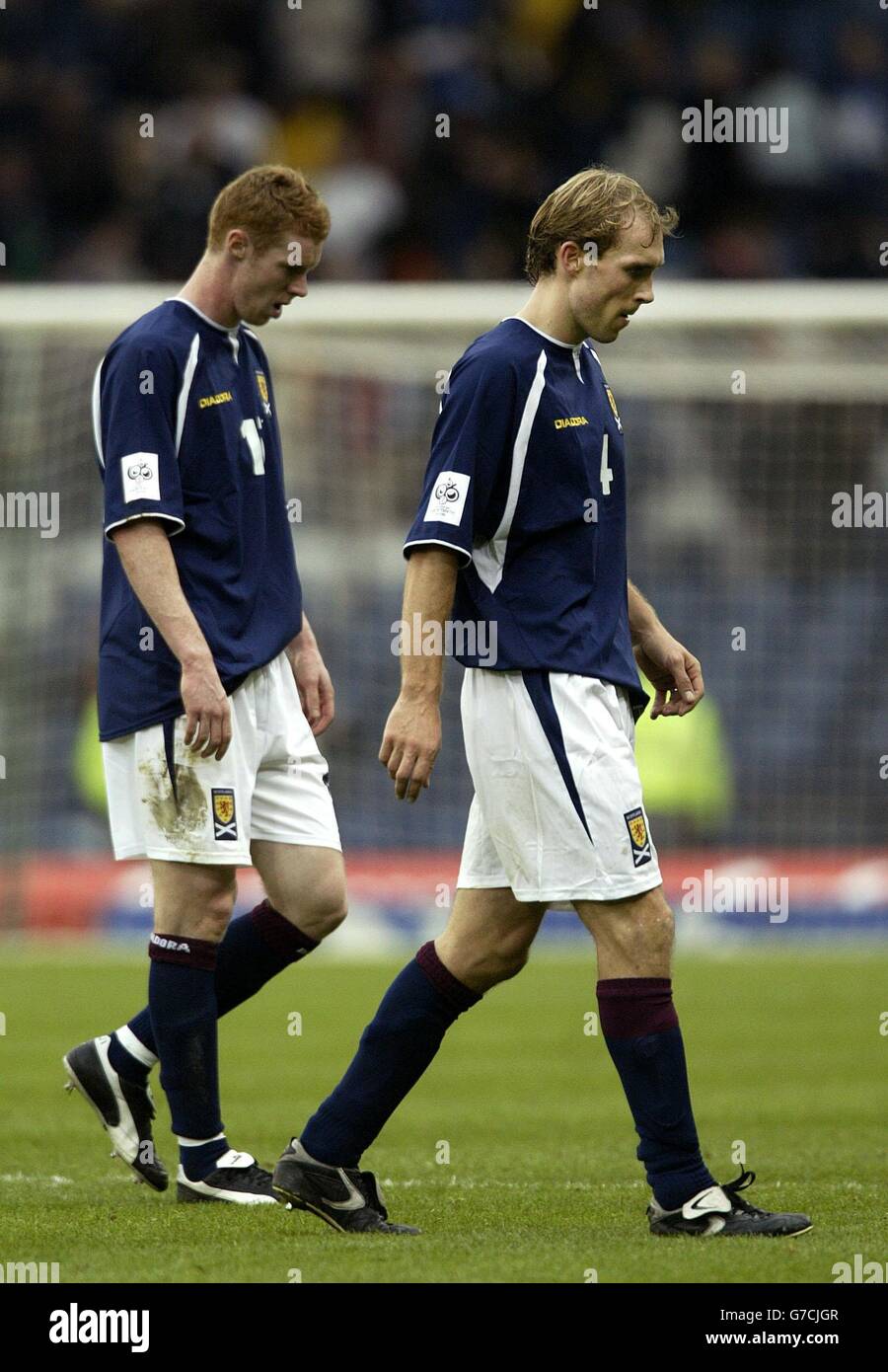 Scotland's Russell Anderson (right) and Steven Thompson (left) show ...