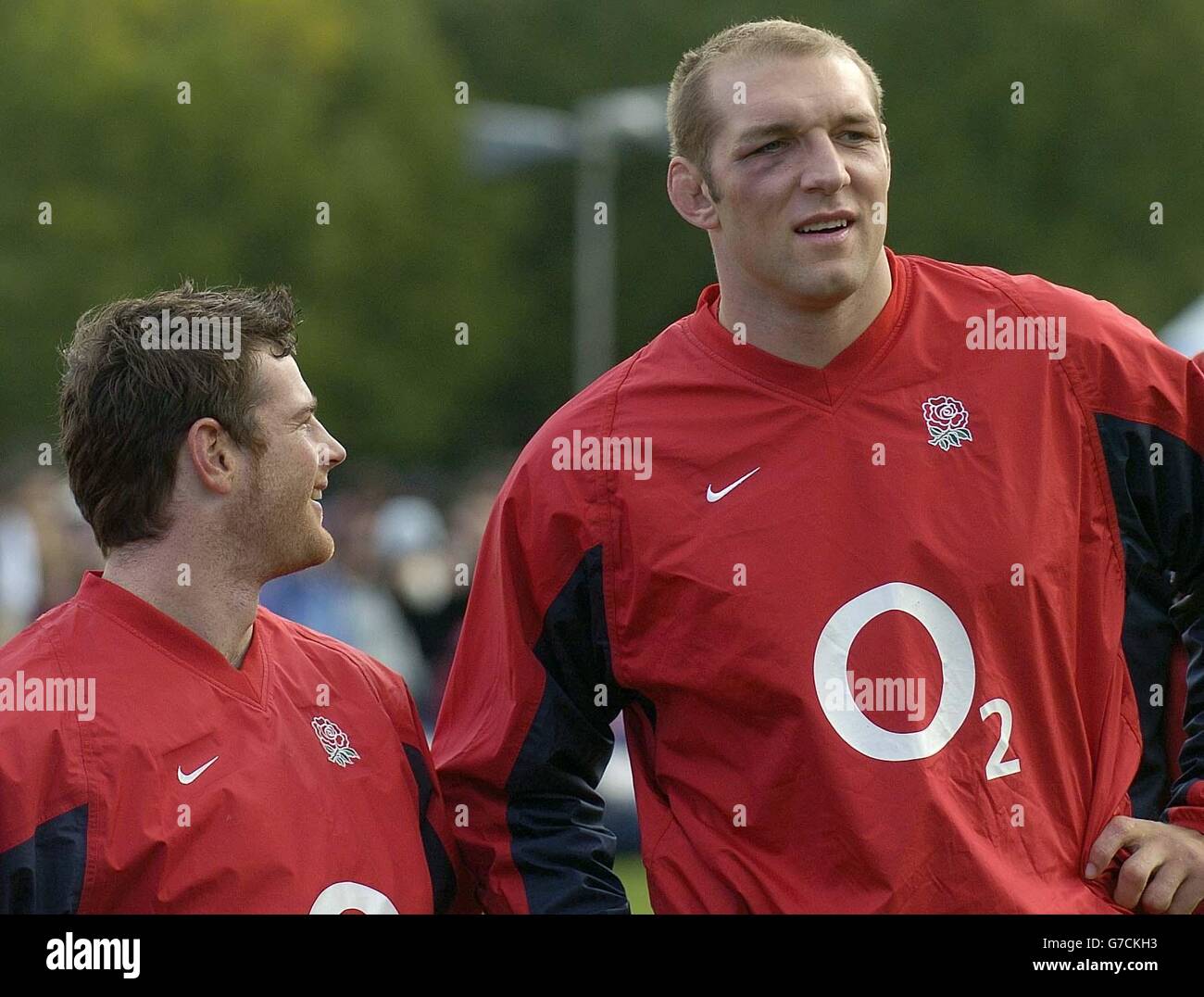 England rugby union player Ben Kay (right) shows off his black eye ...