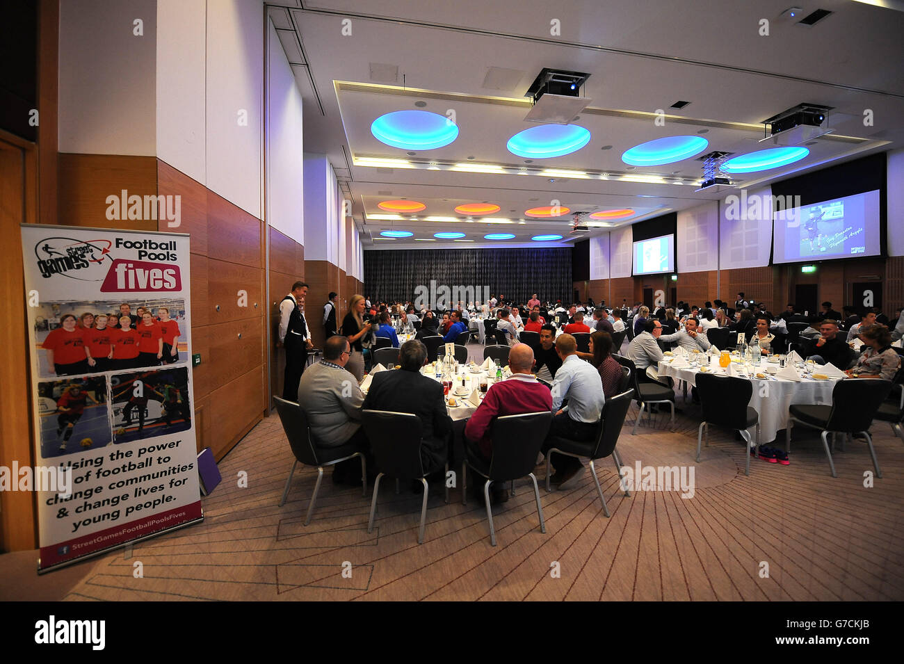 A general view of the Bobby Robson Suite at St George's Park during the ...