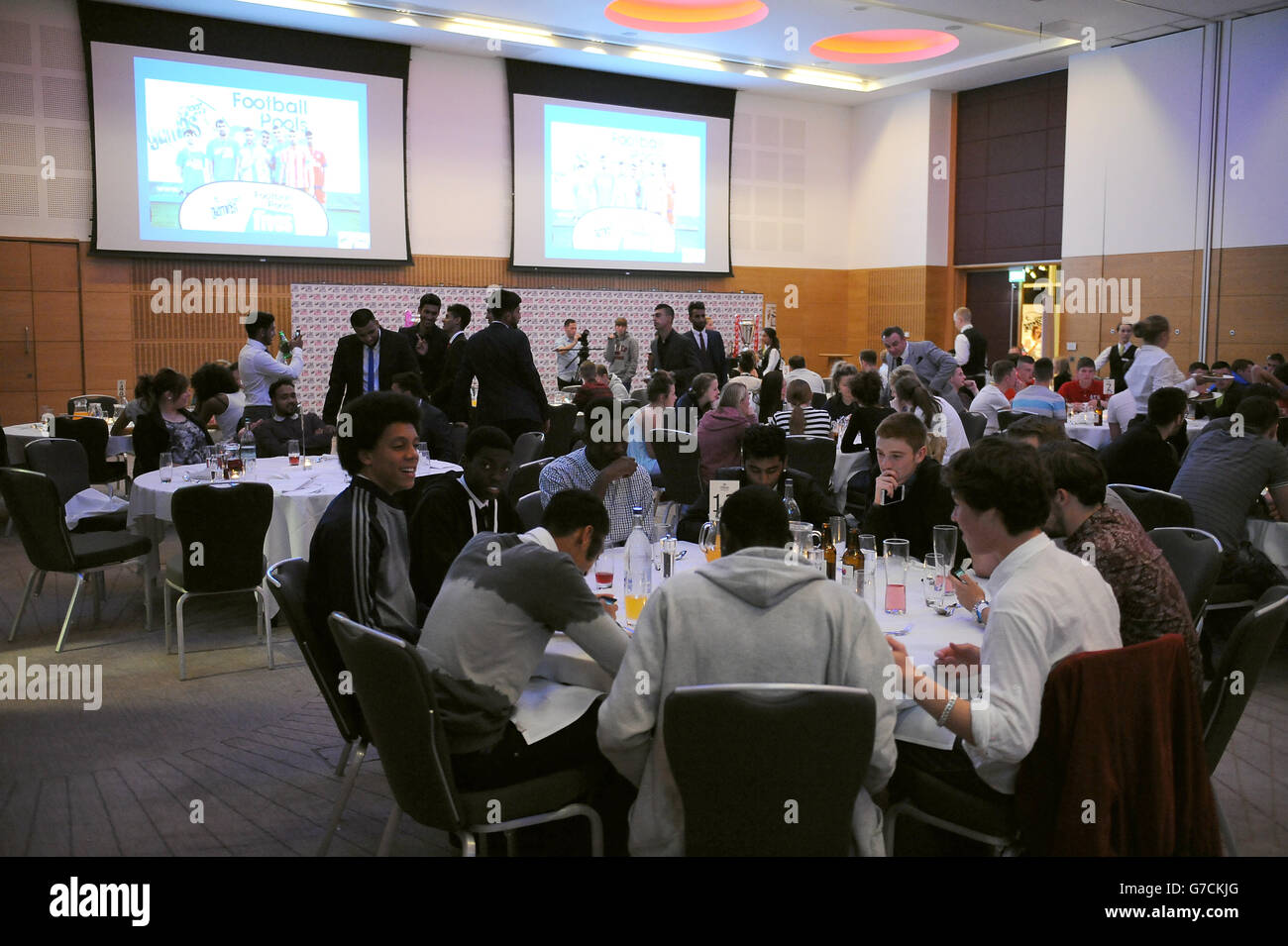 A general view of the Bobby Robson Suite at St George's Park during the ...