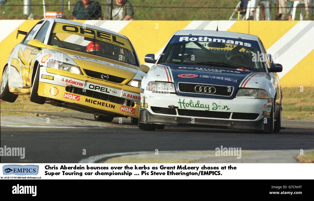 South Africa Touring car. Chris Aberdein bounces over the kerbs as ...