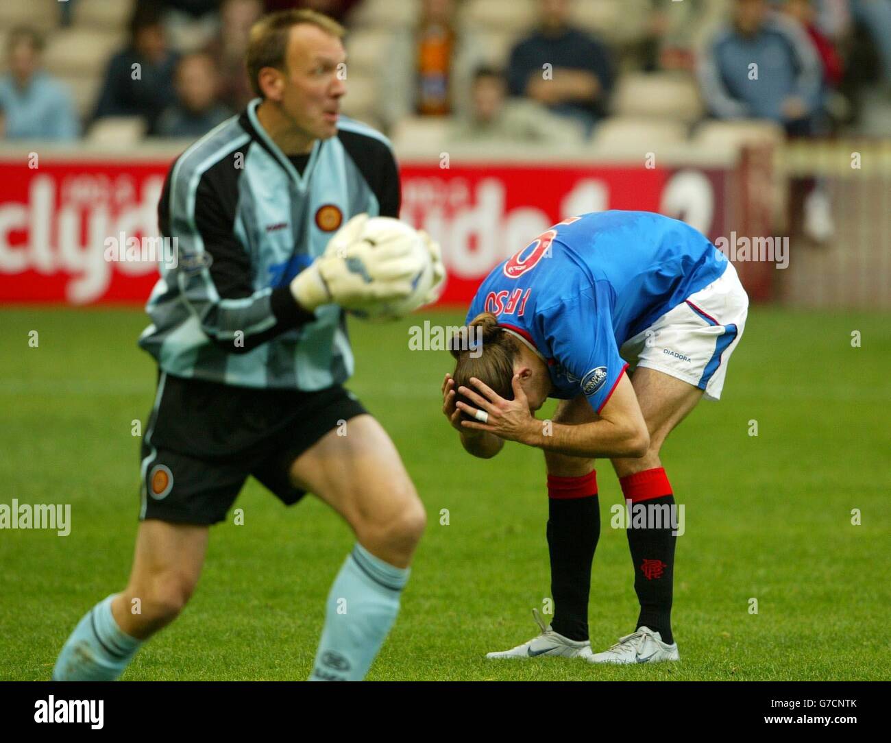 Rangers' holds his head Dado Prso after missing a easy open goal as ...