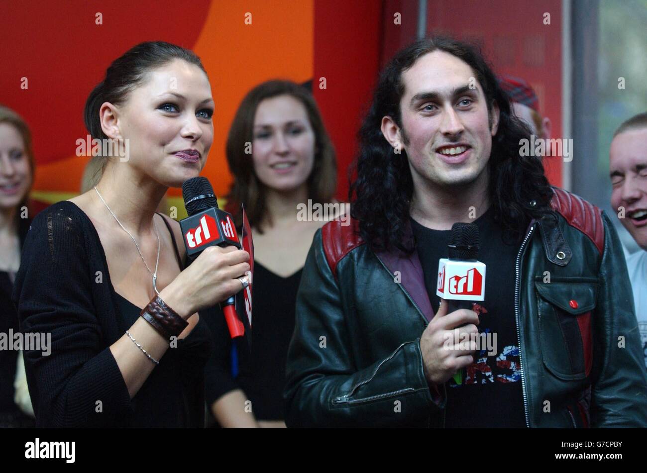 Comedian Ross Noble with presenter Emma Griffiths during his guest ...