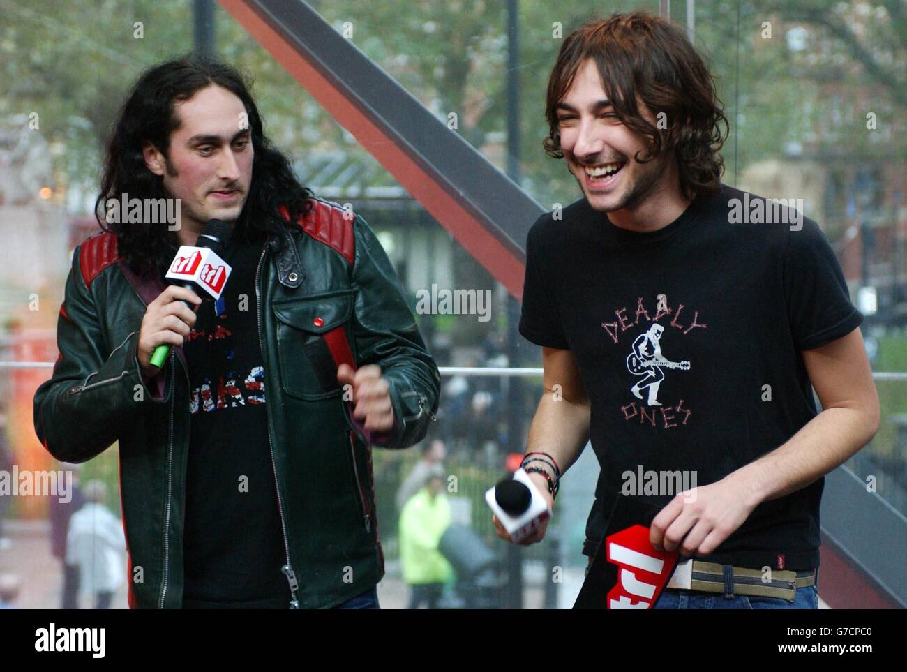 Comedian Ross Noble (left) with presenter Alex Zane during his guest ...