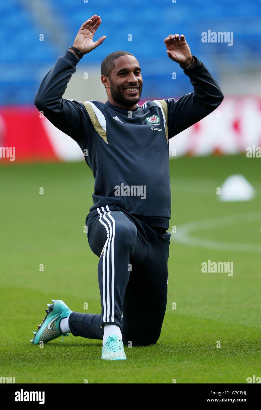 Wales ashley williams during training at cardiff city stadium hi-res ...