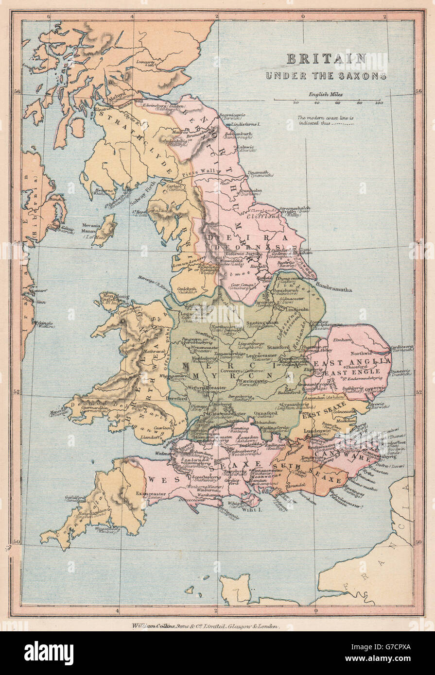 SAXON BRITAIN. Names of Saxon towns. Provinces. BARTHOLOMEW, 1878 ...