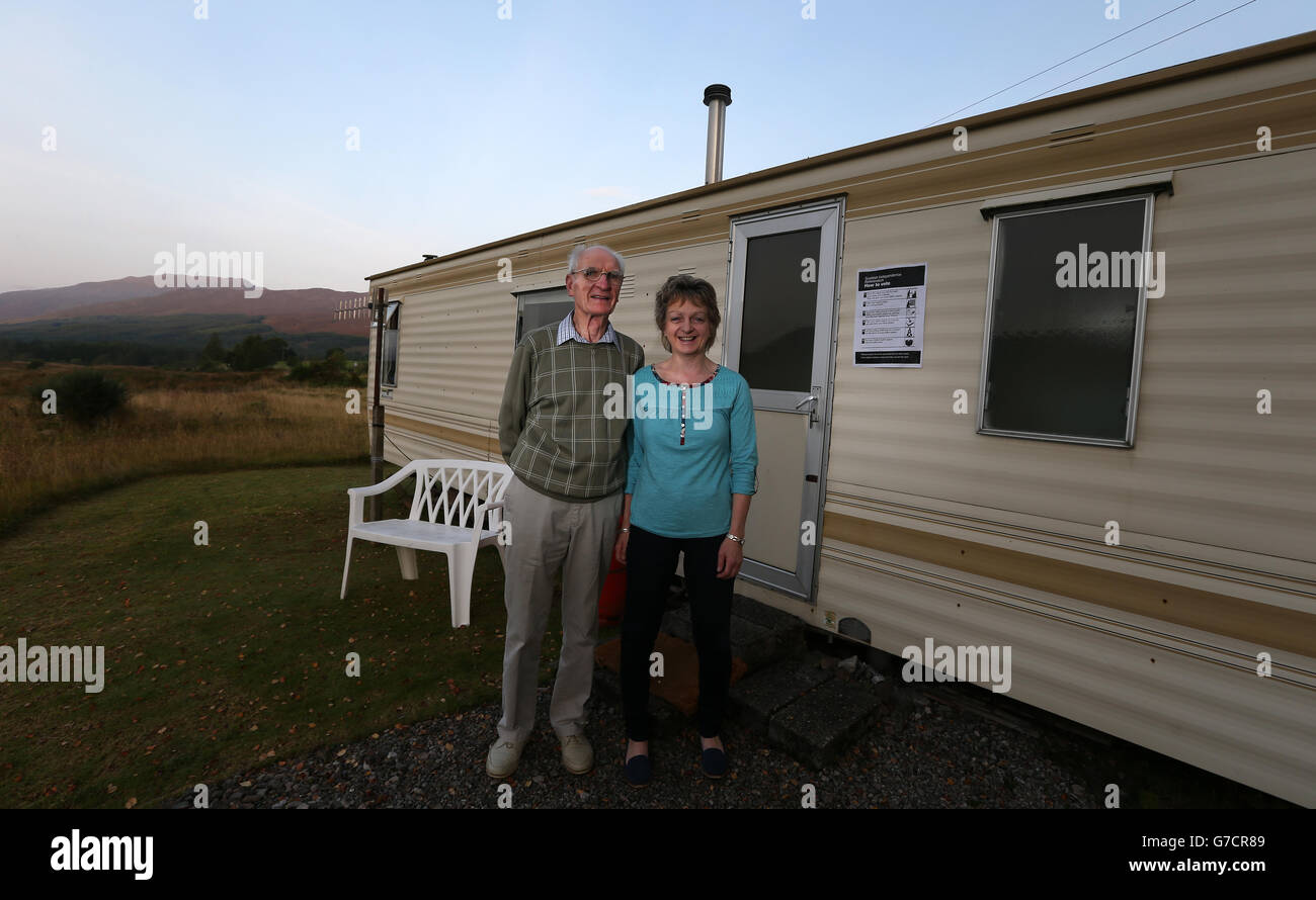 George Mackay and his daughter Anne Mackay run a polling station from ...