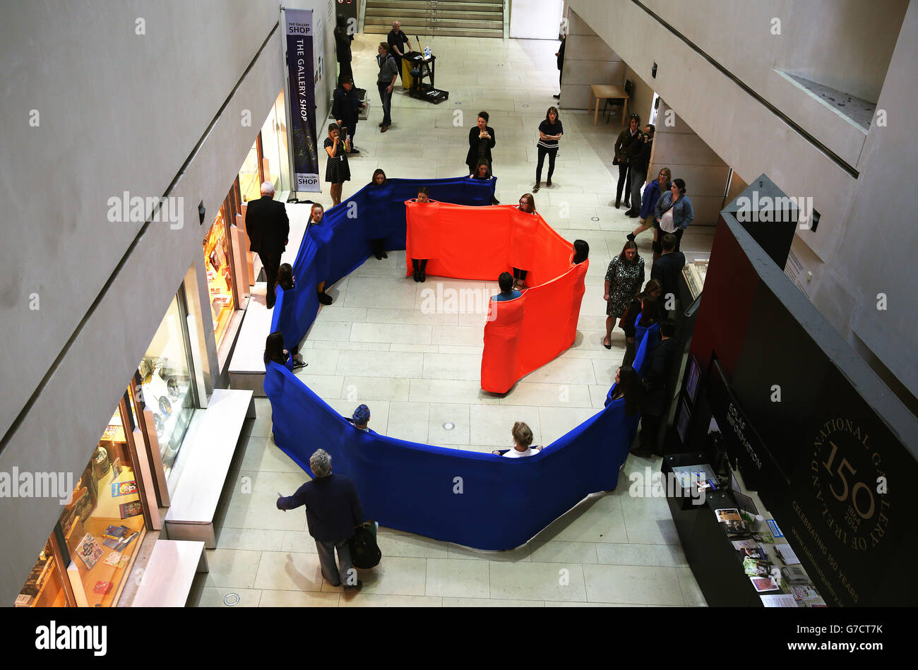 A rehearsal of 'Moving Thresholds' by Rhona Byrne taking place in the ...