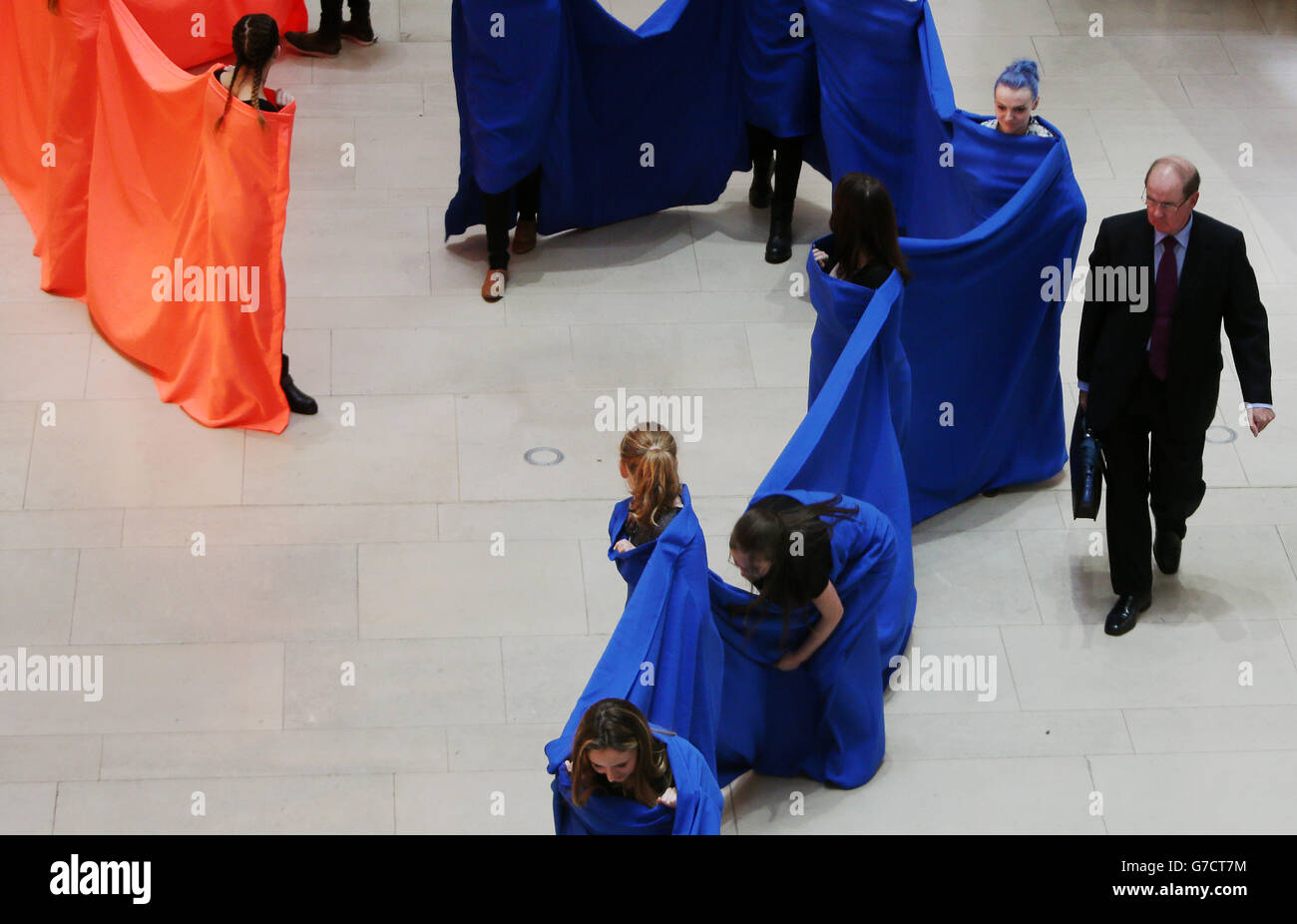 A rehearsal of 'Moving Thresholds' by Rhona Byrne taking place in the ...