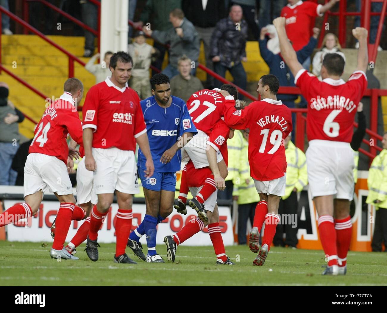 Chris Sedgwick of Rotherham United celebrates after scoring for the ...