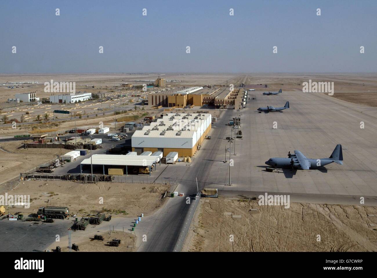 A general view of Basra airport in Iraq. 51 Squadron RAF Regiment ...