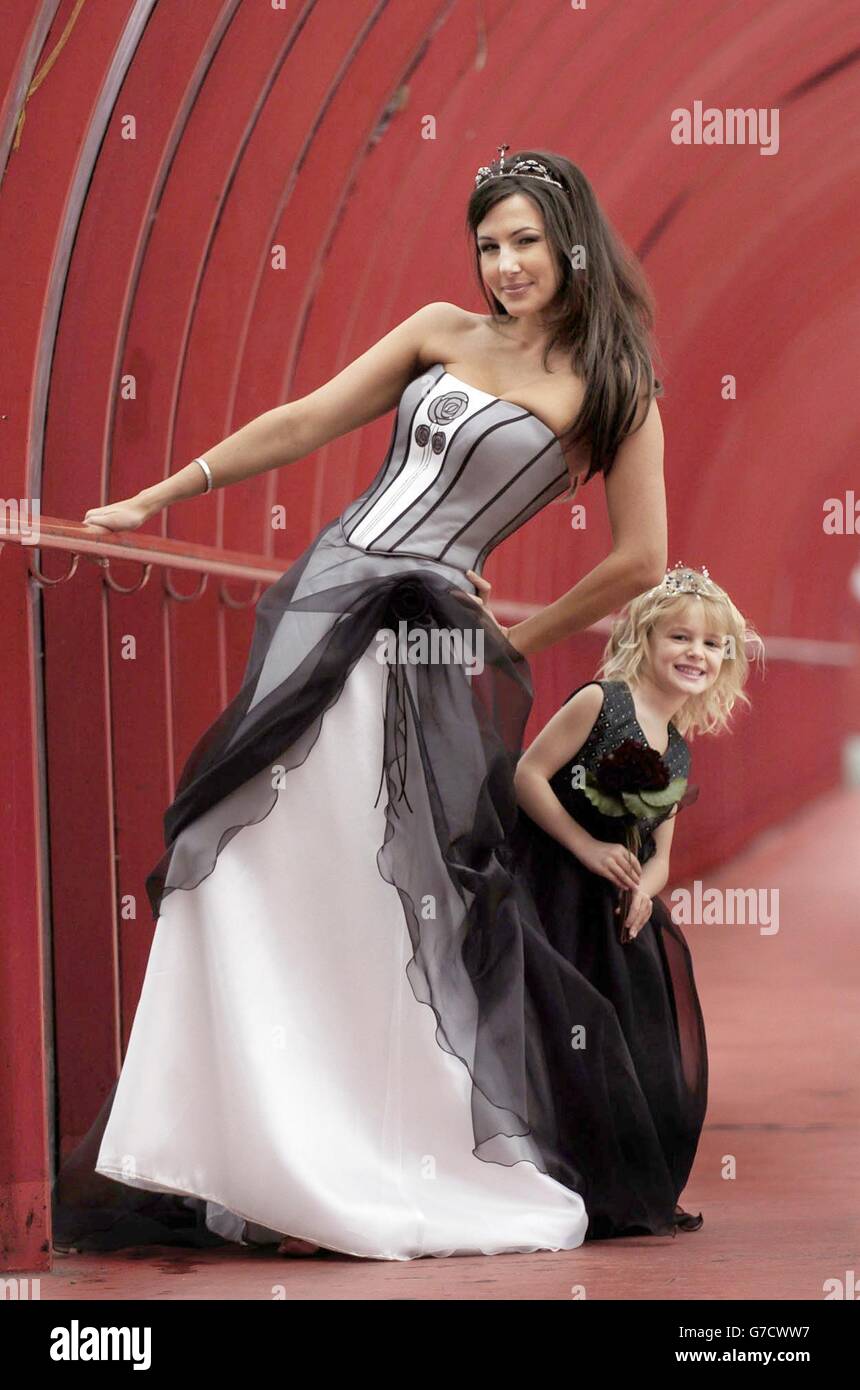 Julie Hannah modeling the latest design from Glitterati, a black bridal ...