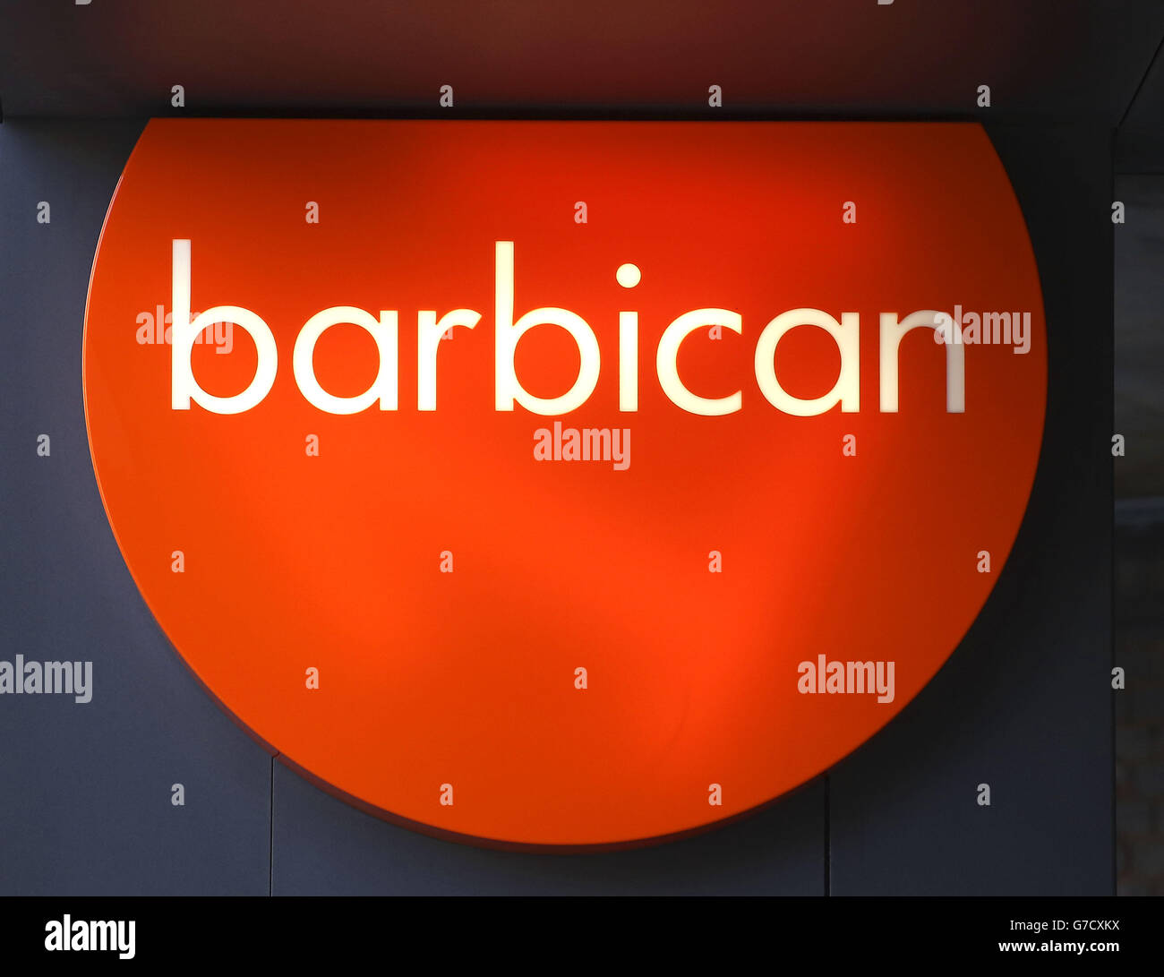 An entrance to barbican centre in city london hi-res stock photography ...