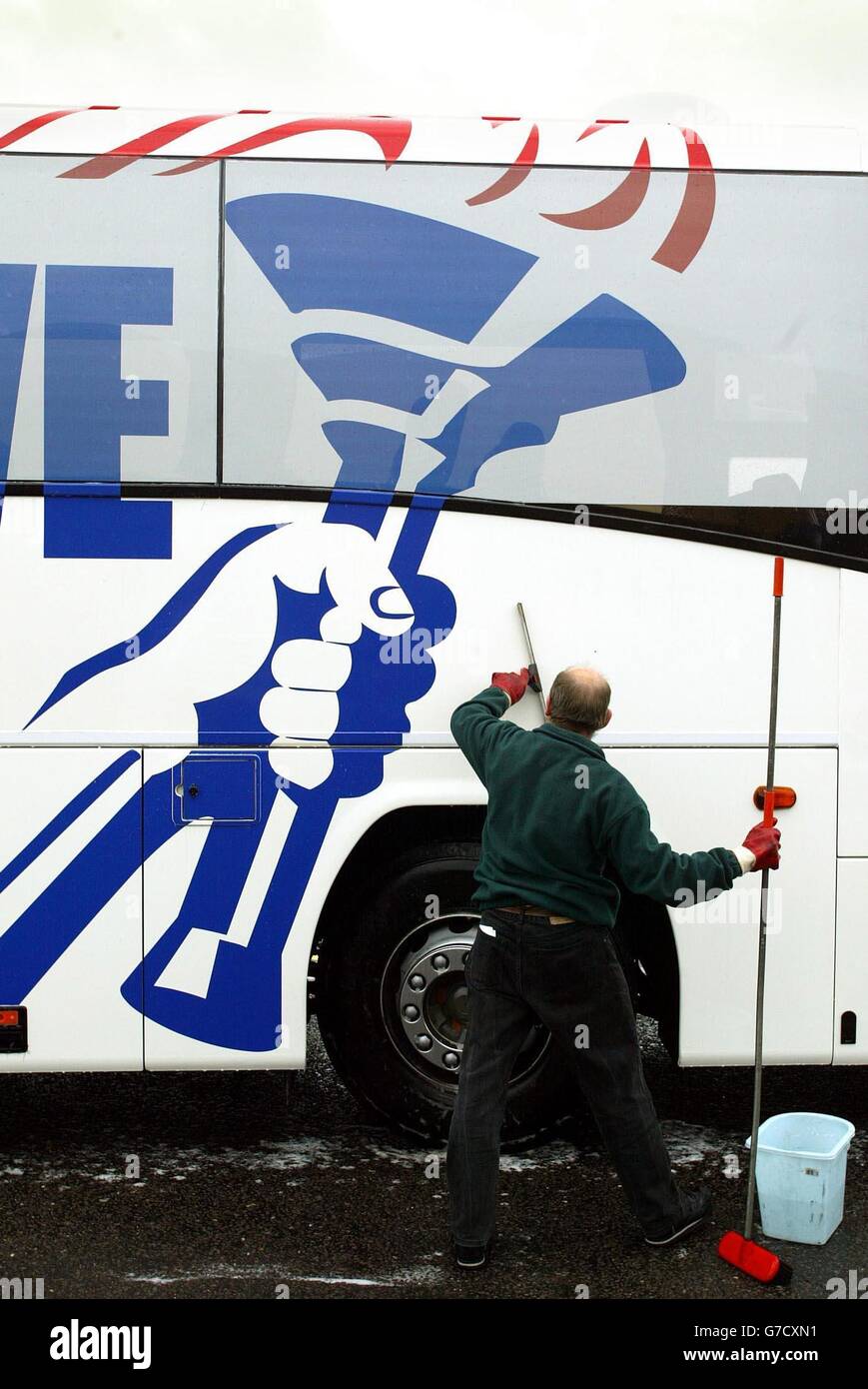 Conservative Battle Bus Stock Photo - Alamy