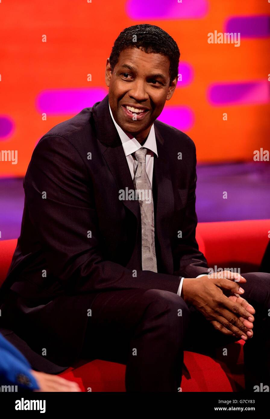 Denzel Washington during filming of The Graham Norton Show, at The ...