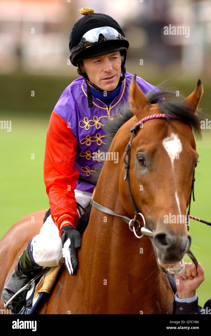 Kieren Fallon rides on Desert Star at Newmarket race course before the ...