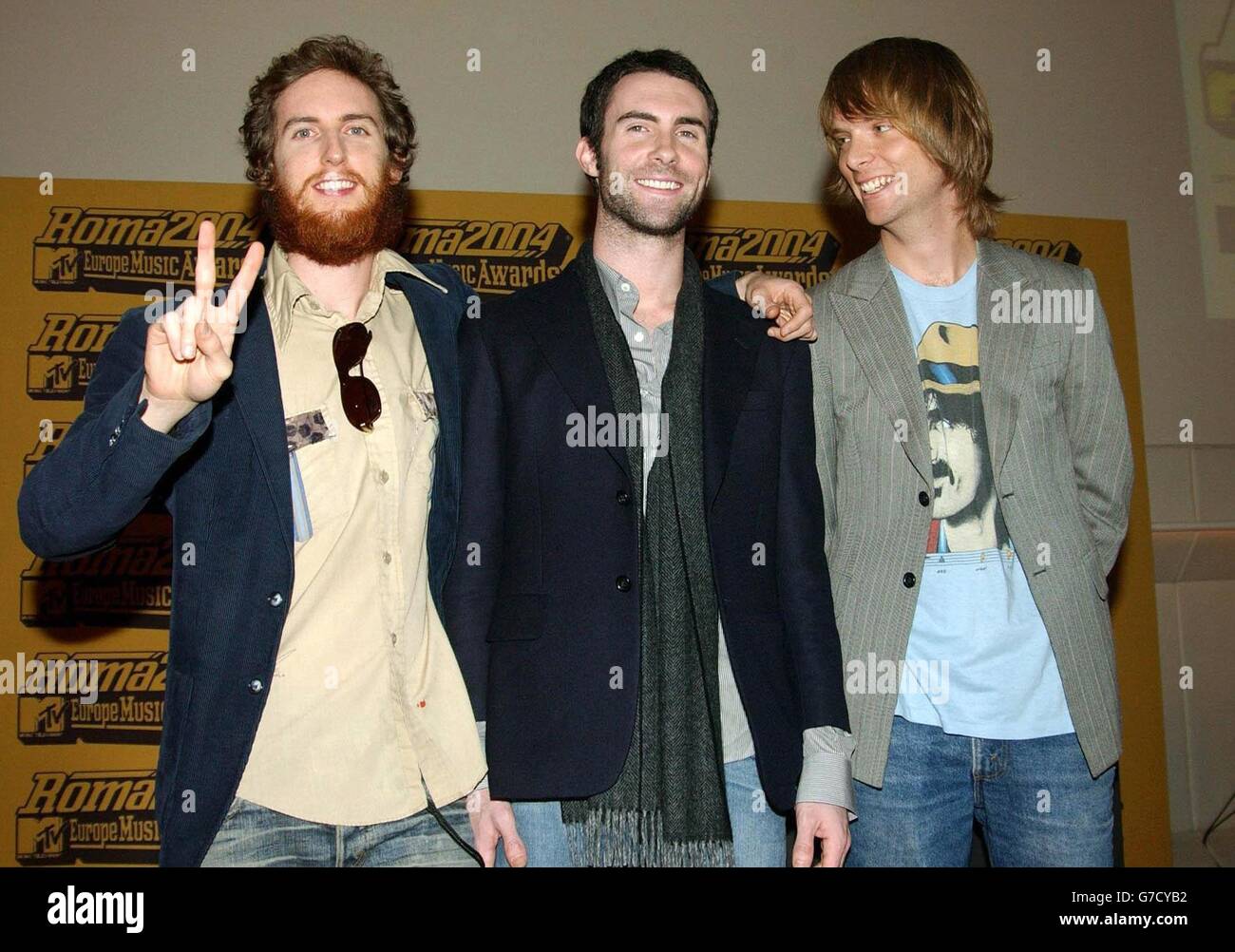 American rock group Maroon 5 pose for photographers during the MTV ...
