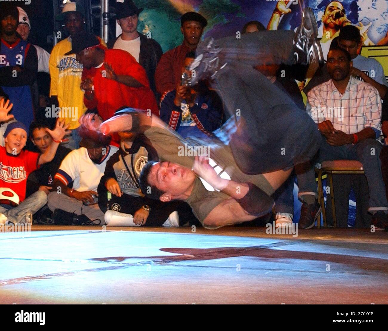 Contestants competing during the team event at the PS2 UK B-Boy ...