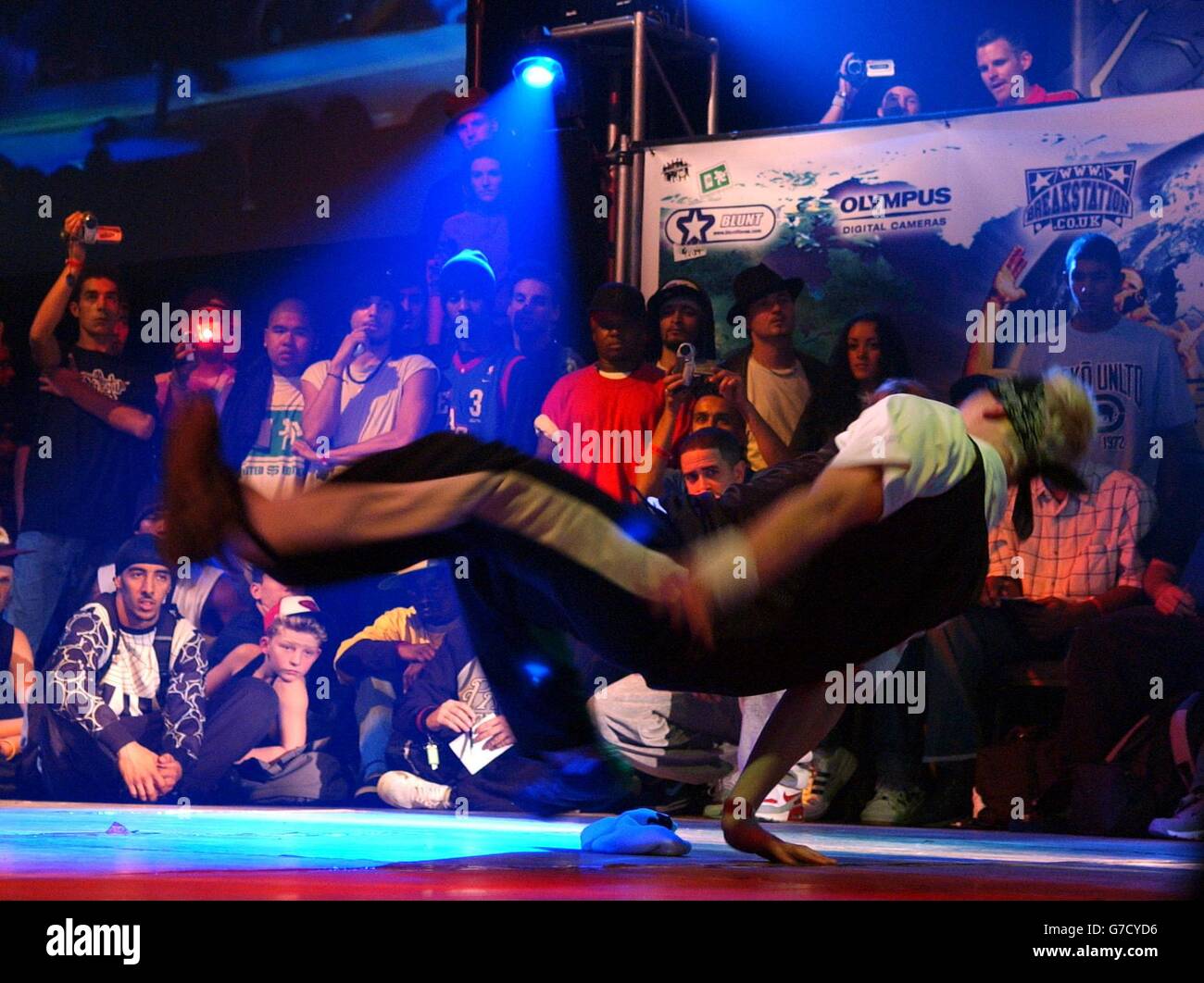 Contestants competing during the team event at the PS2 UK B-Boy ...