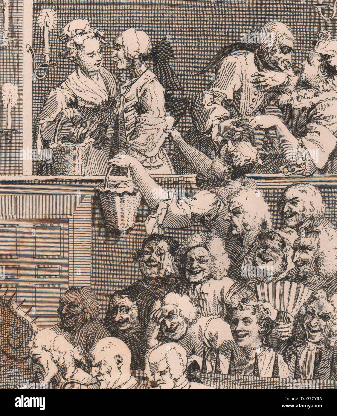 'The Laughing Audience'. After William HOGARTH, antique print 1833 ...