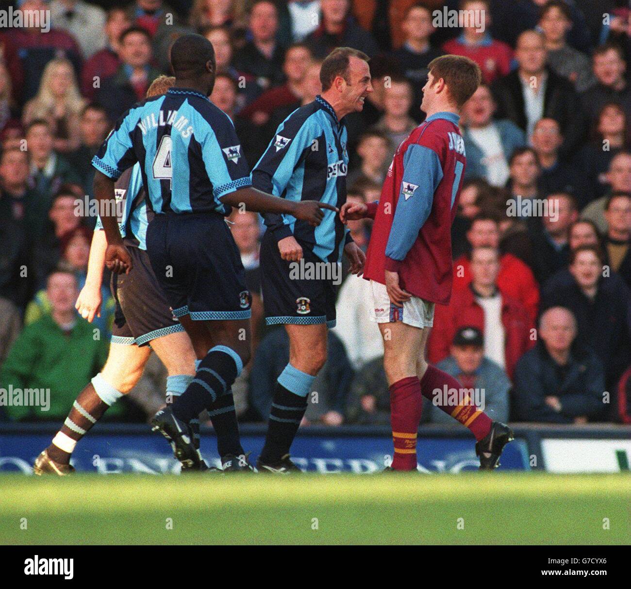 Coventry city l squares up to tommy johnson hi-res stock photography ...