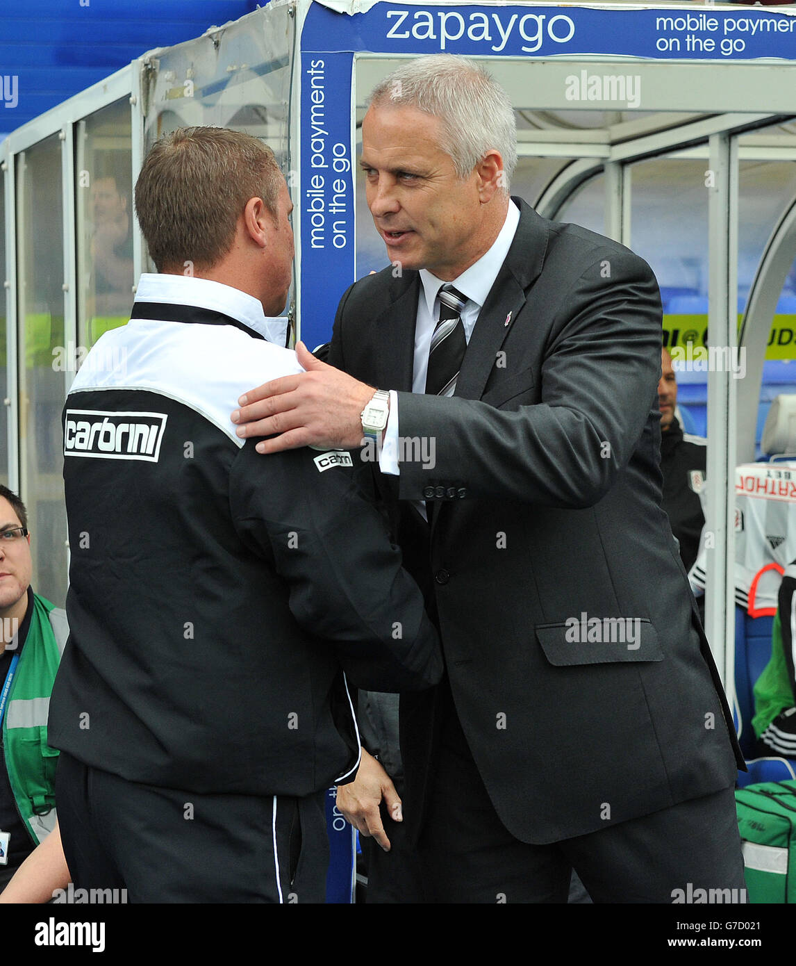 Birmingham City's Manager Lee Clark (left) and Fulham's Manager Kit ...