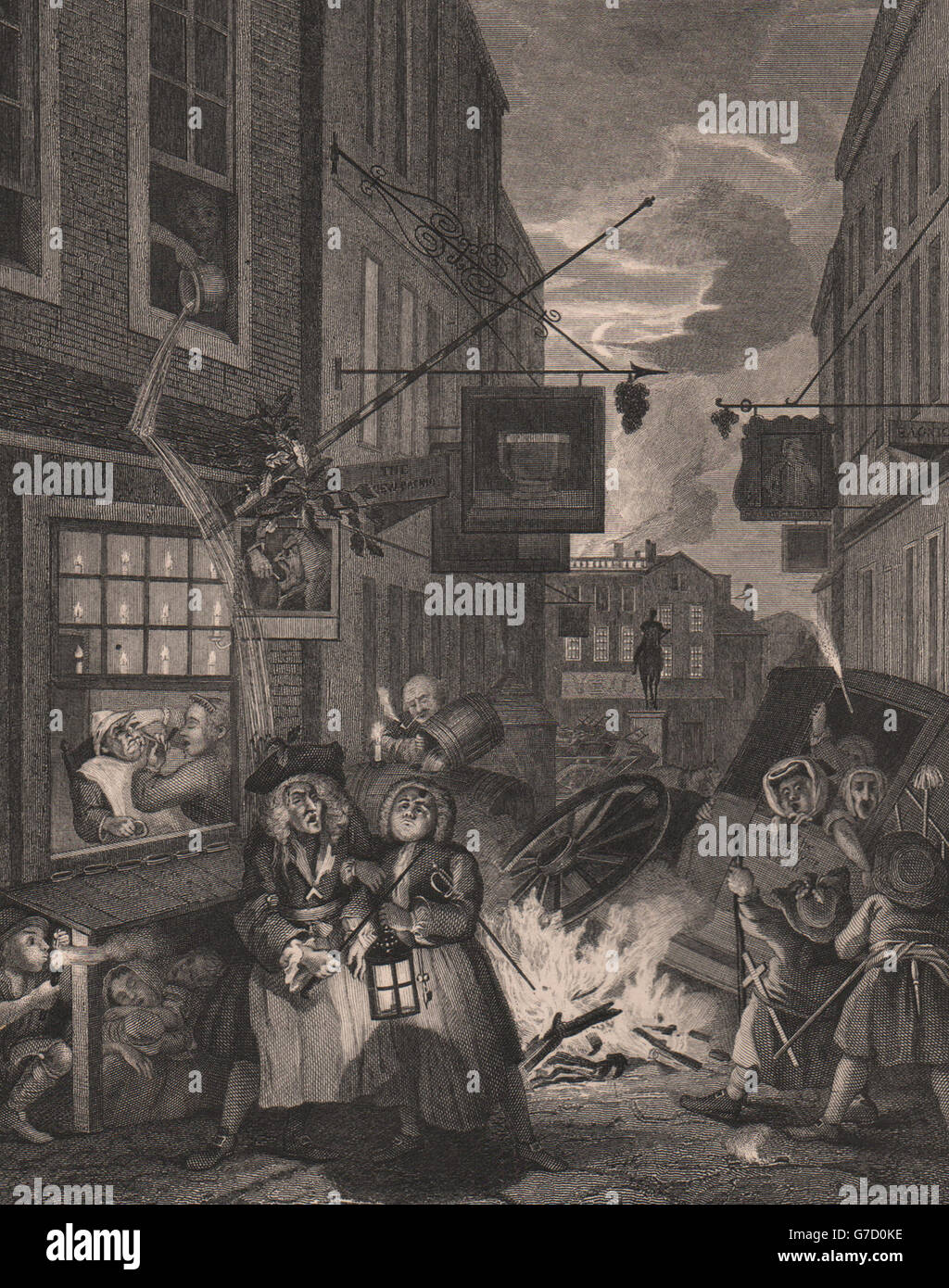 Times of day night hogarth hi-res stock photography and images - Alamy