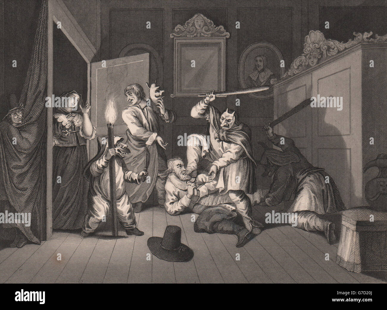 HUDIBRAS. 'Catechiz'd'. After William HOGARTH, antique print 1833 Stock ...