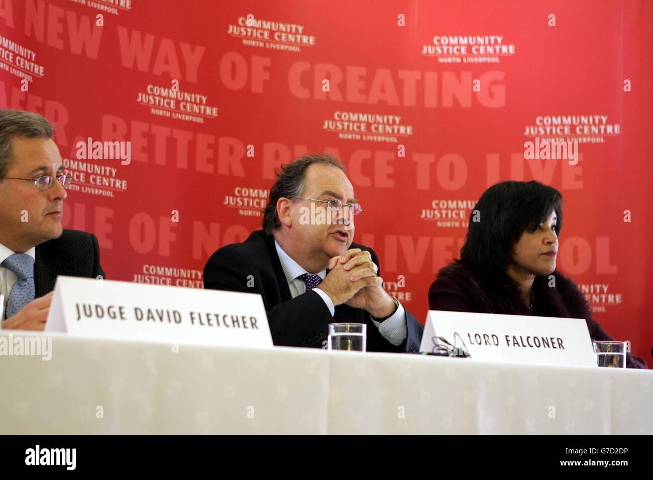 Lord Falconer (centre) and Baroness Scotland introduce Judge David ...