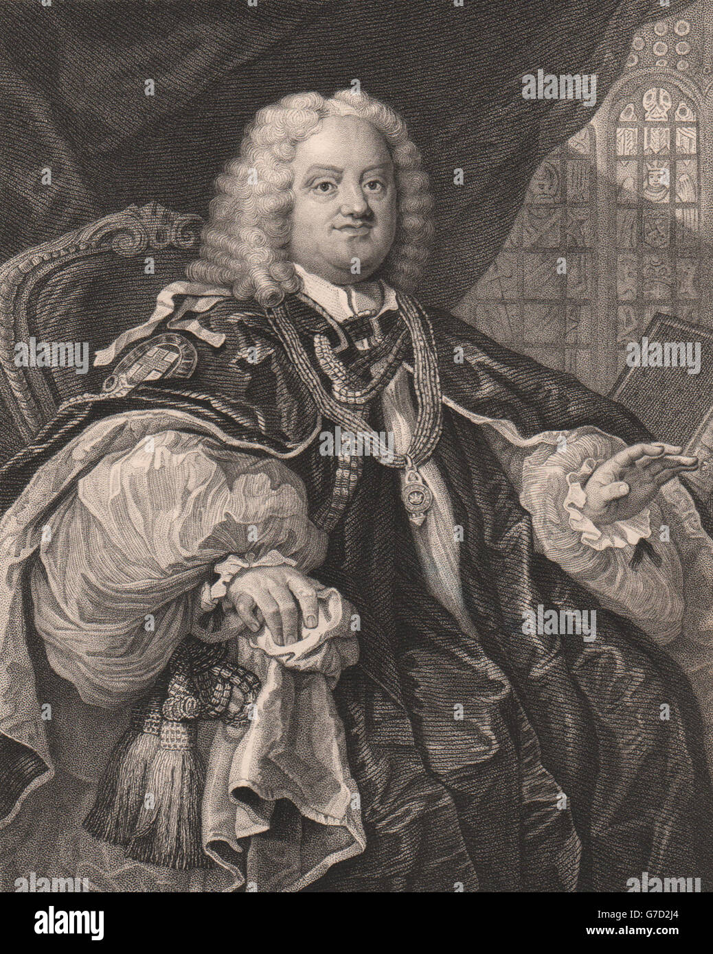 'Bishop Hoadly'. After William HOGARTH, antique print 1833 Stock Photo ...