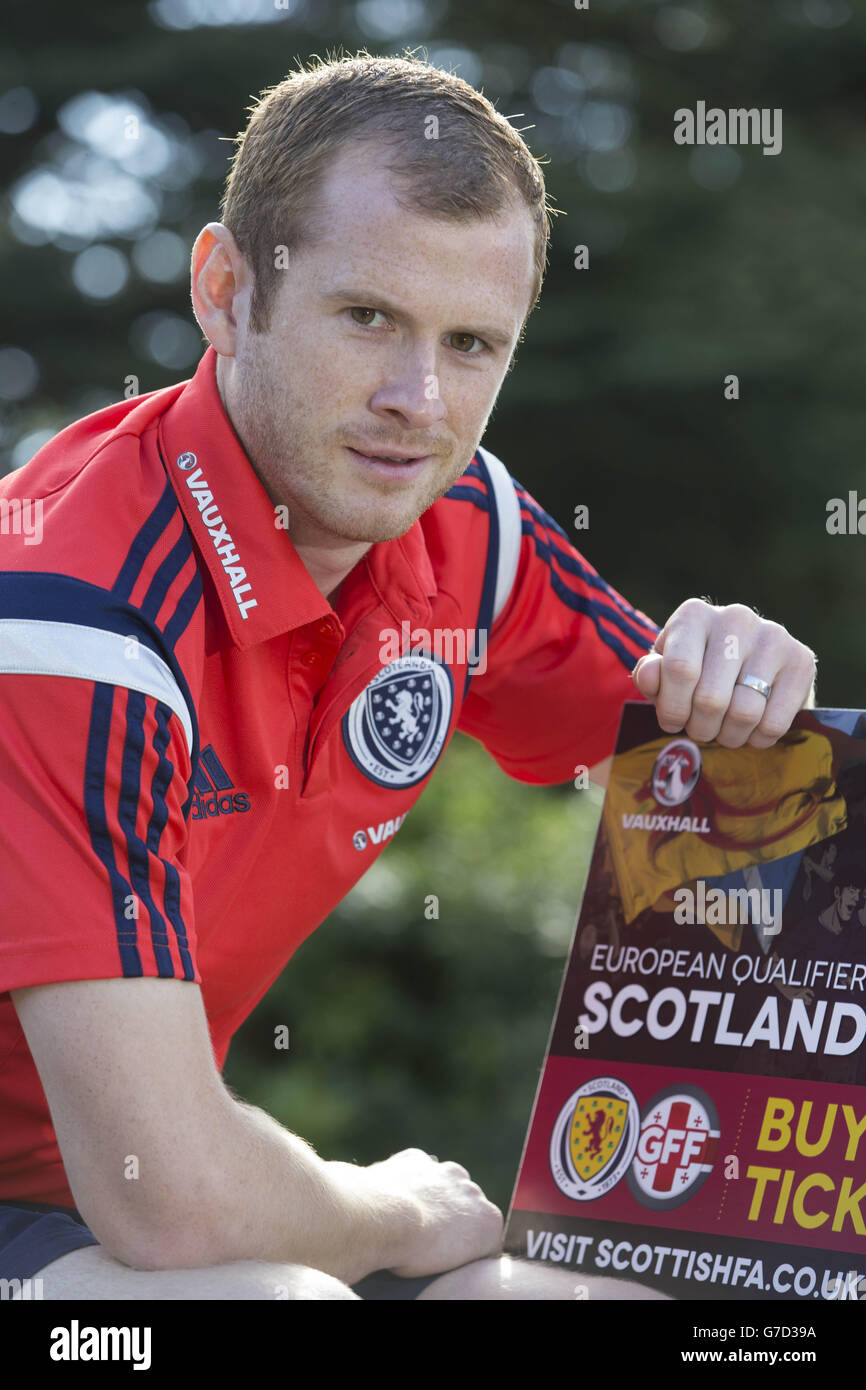 Scotland's Mark Reynolds following a press conference at the Mar Hall ...
