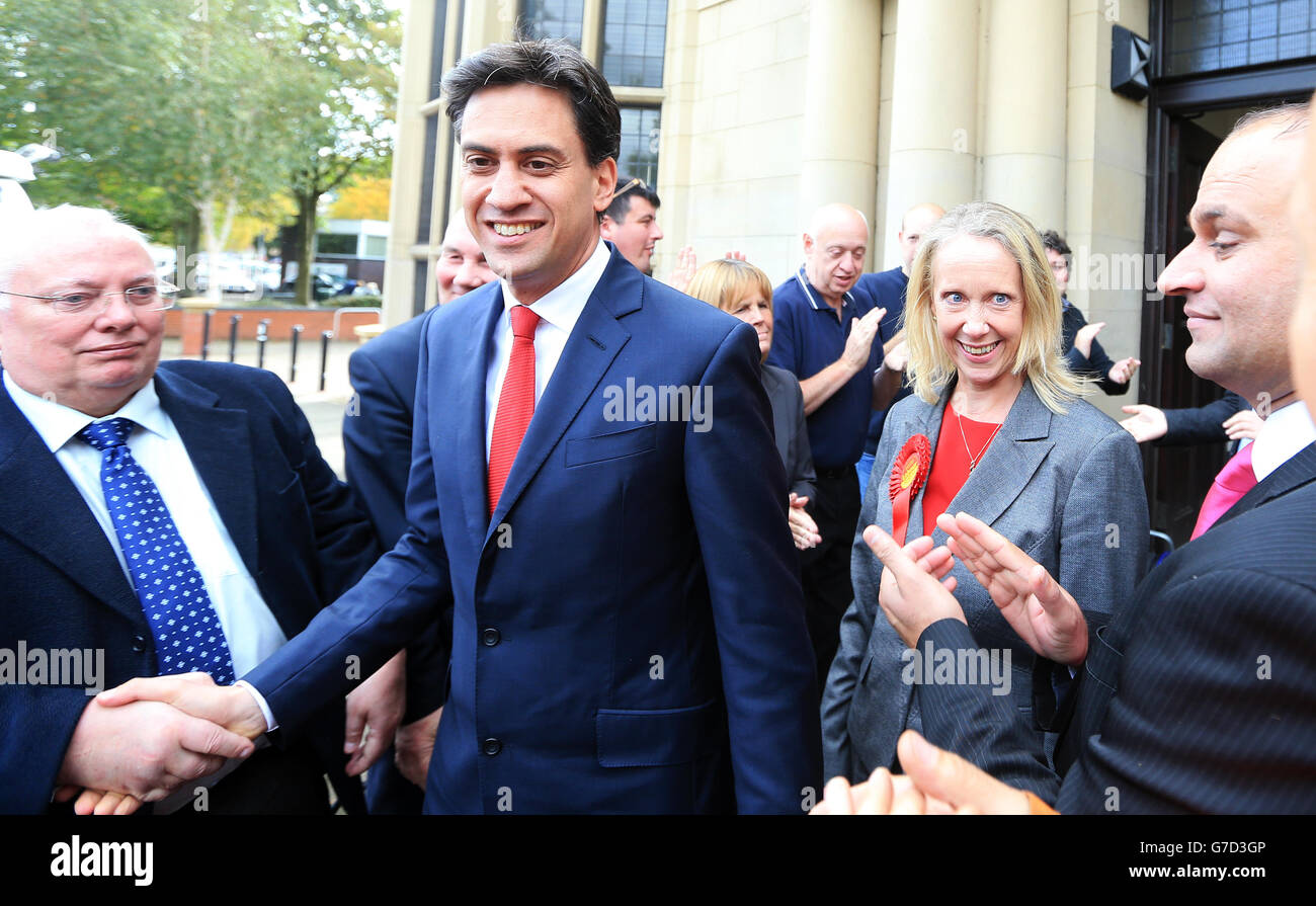 Labour leader Ed Miliband with MP for Heywood and Middleton, Liz ...