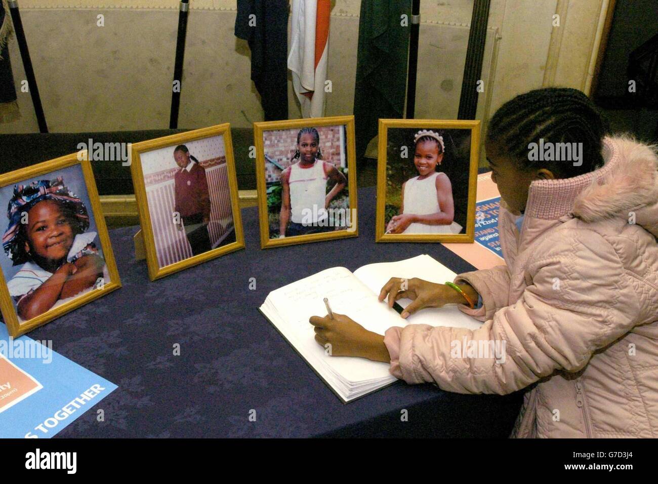 Danielle Beccan Death Condolence book Stock Photo - Alamy