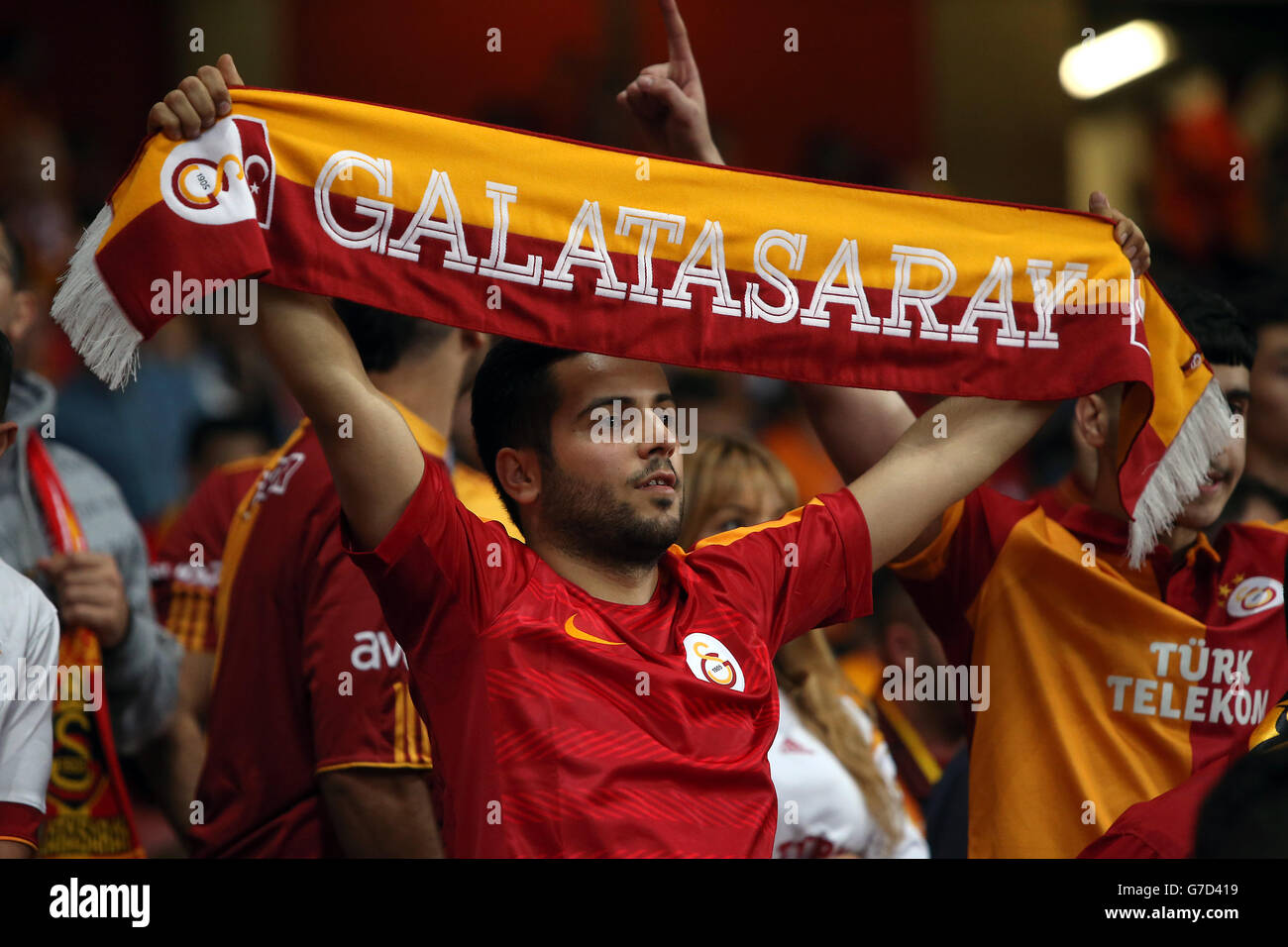 Galatasaray fans in the stands at the Emirates Stadium Stock Photo - Alamy